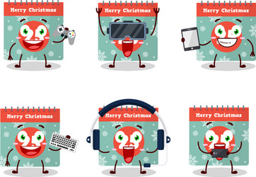 1st december calendar cartoon character Royalty Free Vector
