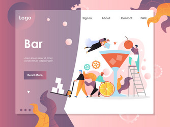 Bar website landing page design template Vector Image