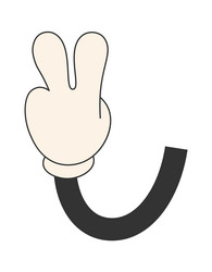 Cartoon hand victory sign Royalty Free Vector Image