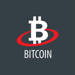 Bitcoin logo black and white Royalty Free Vector Image