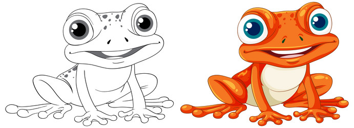 Orange frog cartoon Royalty Free Vector Image - VectorStock
