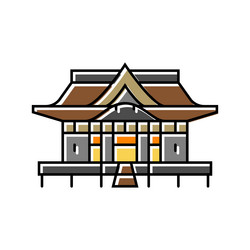 Shinto shrine building shintoism isometric icon Vector Image