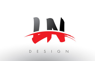 Ln l n logo letters with red and black colors Vector Image