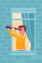 Man Looking Through Window Vector Images (58)
