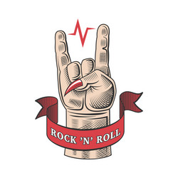 Rock sign Royalty Free Vector Image - VectorStock