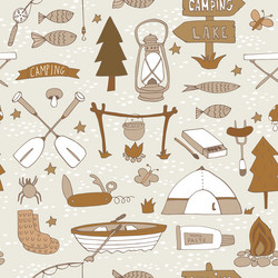 Seamless pattern with adventure equipment Vector Image