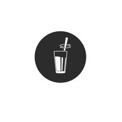 Stirring drink with spoon icon sign concept design