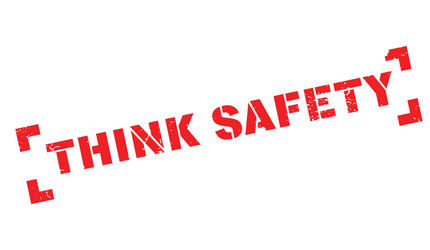 Think safety rubber stamp Royalty Free Vector Image