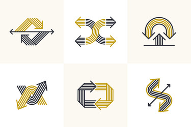 Arrow original logos set isolated pictogram Vector Image