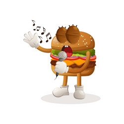 Cute taco mascot singing sing a song Royalty Free Vector