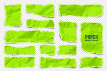 Torn ripped paper lable texture with green Vector Image
