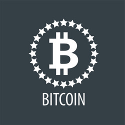 Bitcoin logo black and white Royalty Free Vector Image