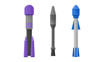 Military guided missiles of different color Vector Image