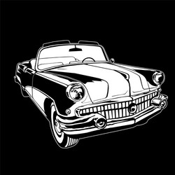 Cabriolet 1950-60s retro vintage monogram Vector Image