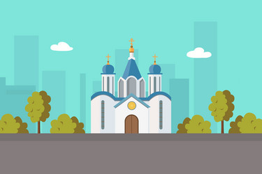 Orthodox or catholic church cartoon Royalty Free Vector