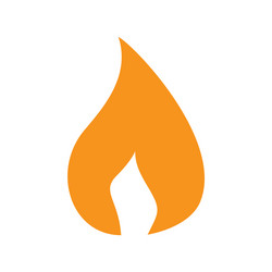 Flame orange icon on white background for graphic Vector Image