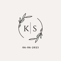 Ks initial wedding monogram logo Royalty Free Vector Image