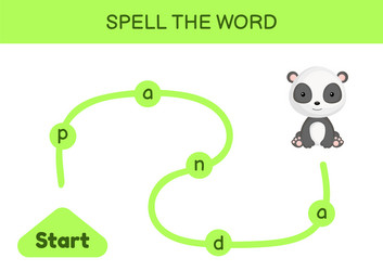 Maze for kids spelling word game template learn Vector Image