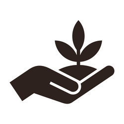 Human hands holding green tree symbol concept Vector Image