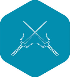 Sai Dagger Weapon Icon Royalty Free Vector Image