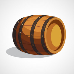 Cartoon wooden barrel Royalty Free Vector Image