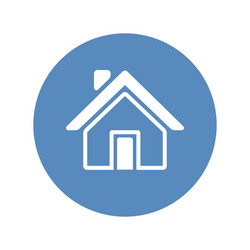 Home icon white silhouette on blue square Vector Image