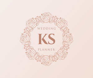 Ks initials letter wedding monogram logos Vector Image