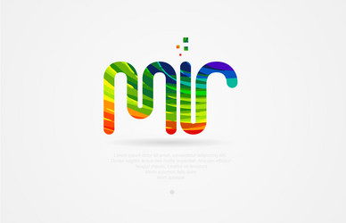 Rainbow color colored colorful alphabet letter r Vector Image