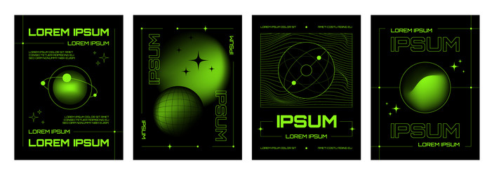 Poster template in y2k retro futuristic style Vector Image