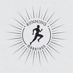 Silhouette athlete running icon Royalty Free Vector Image
