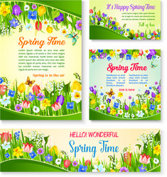 Round banner spring flower Royalty Free Vector Image