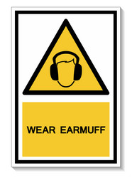 Symbol wear ear muff sign isolate on white Vector Image
