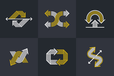 Arrow original logos set isolated pictogram Vector Image