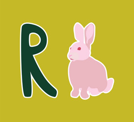 Letter r for rabbit cartoon alphabet for children Vector Image