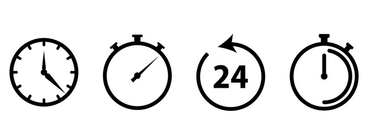 Time management line icon clock sign watch Vector Image