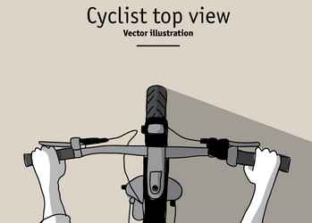 Cyclist and bicycle top view black white Vector Image
