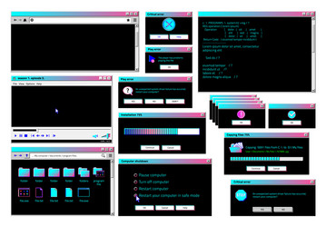Retro software paint window interface in 90s Vector Image