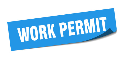 Work permit sticker work permit label Royalty Free Vector