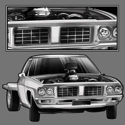 Grey drag racing car with black strip Royalty Free Vector