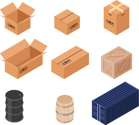 Set of storage boxes Royalty Free Vector Image