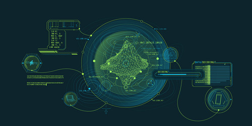 Futuristic geoscience hud interface design Vector Image
