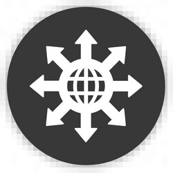 Global navigation directions arrows around globe Vector Image