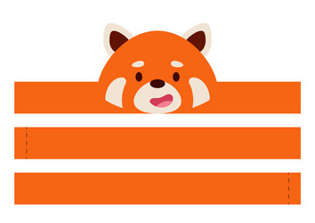 Printable panda paper crown party headband die Vector Image