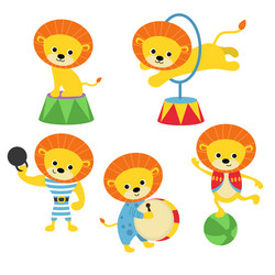 Set of circus animals Royalty Free Vector Image