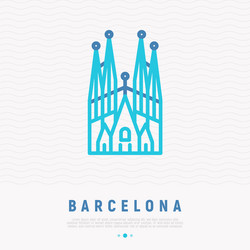 Pen line silhouette barcelona Royalty Free Vector Image