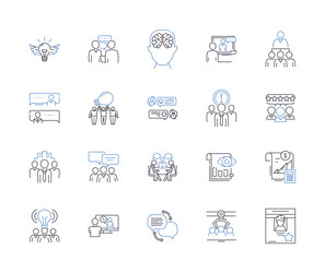 Chief executive officer outline icons collection Vector Image