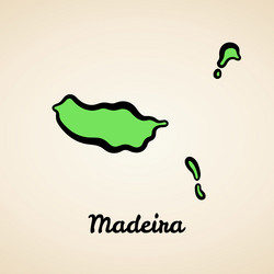 Madeira - outline map Royalty Free Vector Image