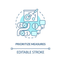 Prioritize measures blue gradient concept icon Vector Image