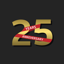 25 year ribbon anniversary Royalty Free Vector Image