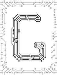 Alphabet of printed circuit boards Royalty Free Vector Image